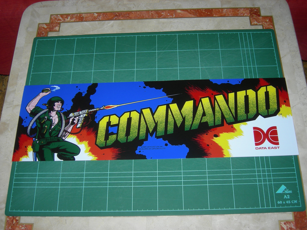 "Commando Artwork Set" (DATA EAST) reproductions printed for "arcademekanikeren" user